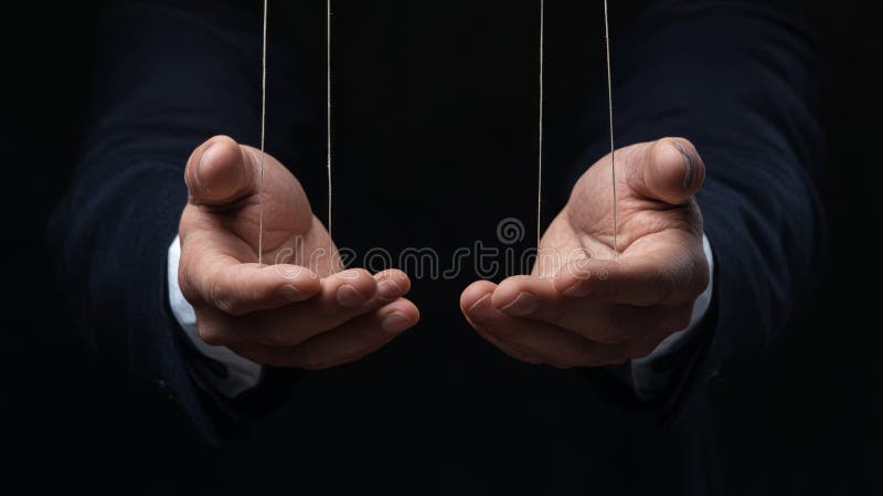 Hands Controlling Puppet Strings Representing Manipulation and Power ...
