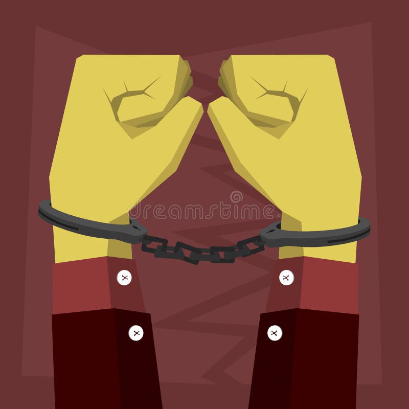 The Hands of a Corrupt Handcuffed Stock Vector - Illustration of ...
