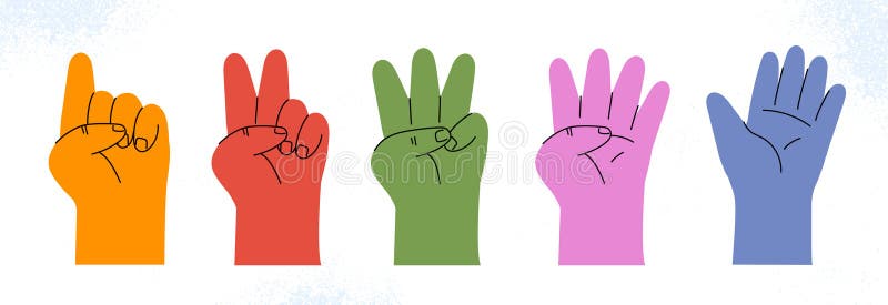 Hands count vector set stock vector. Illustration of child - 304290687