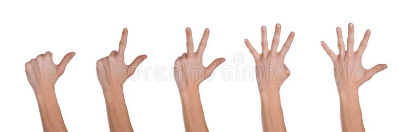 Set of Hands Making the Numbers Stock Image - Image of female, four ...