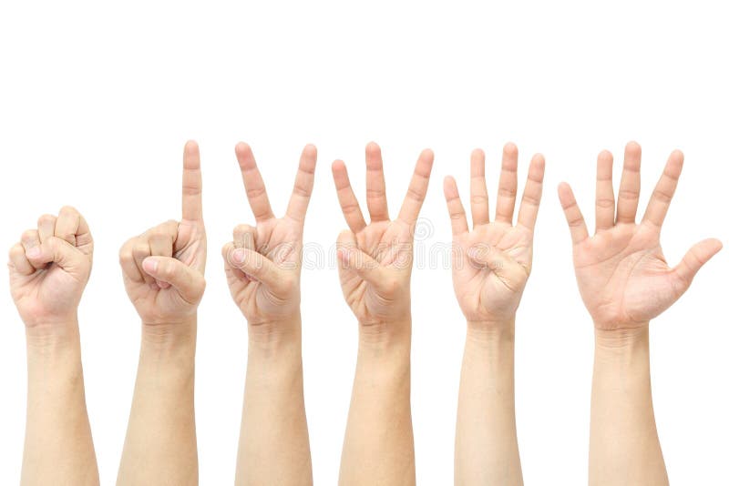 Hands with Fingers Counting To Five Stock Image - Image of parts, white ...