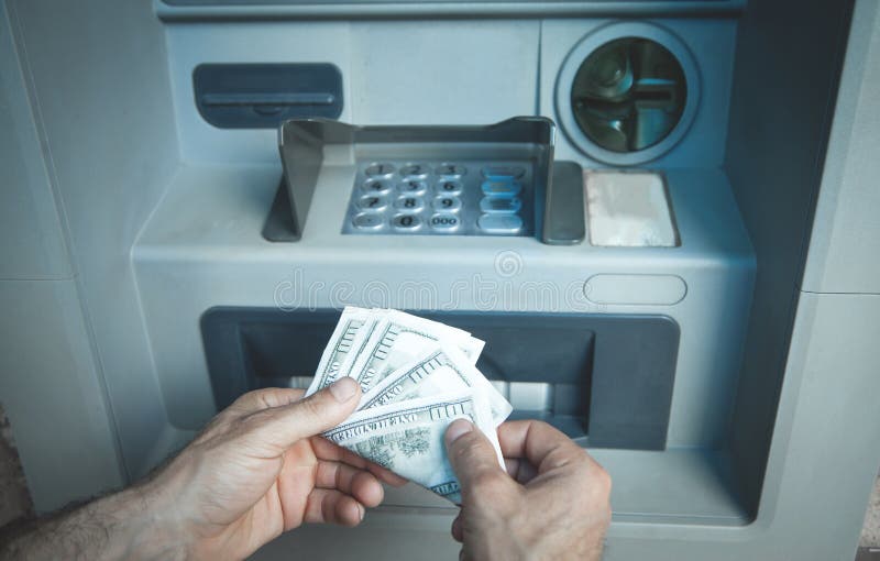 Hands Counting Dollars Withdrawn from ATM Stock Photo - Image of wealth ...