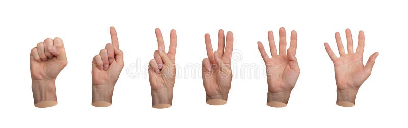 Four, Hand Gesture, Kids Sign. Isolated on White Background Stock Image ...