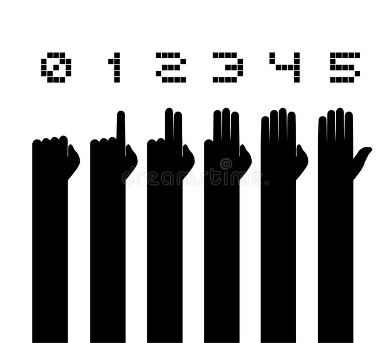 Hands counting symbol stock vector. Illustration of gesture - 77091020