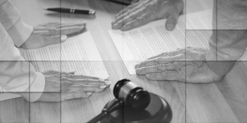 Concept of Conflict during Divorce with Judge Gavel, Geometric Pattern ...