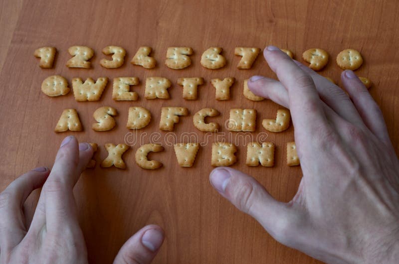 Hands on Cracker Keyboard Buttons Stock Photo - Image of simulating ...