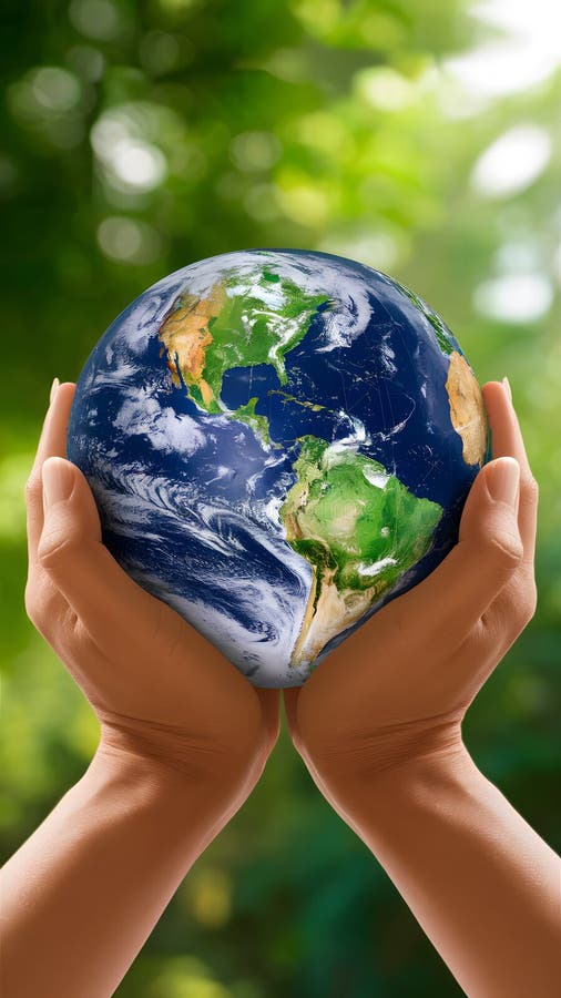 Hands Cradle Earth Gently, Symbolizing Importance of Environmental ...