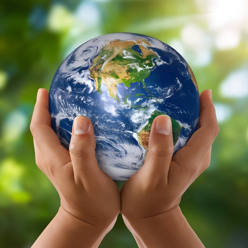 Hands Cradle Earth Gently, Symbolizing Importance of Environmental ...