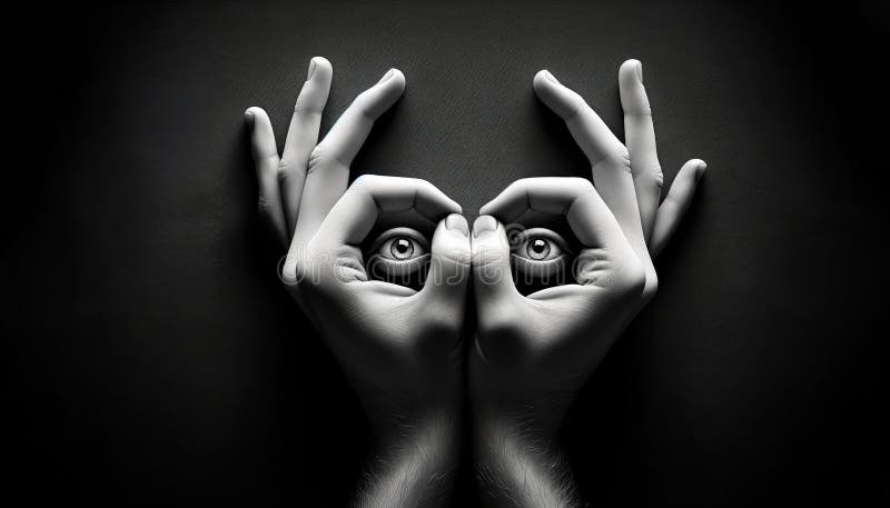 Hands Craft an Optical Illusion, Evoking a Surreal Visual Narrative ...