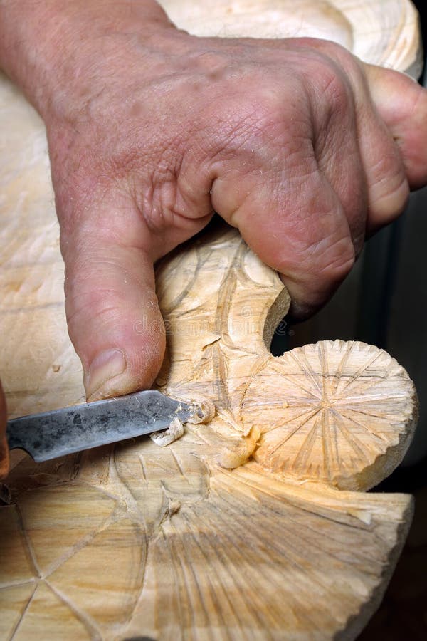 Hands of the Craftsman Carving Dishes from Wood Stock Image - Image of ...