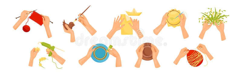 Hands Creating Craft Engaged in Creative Work at Handmade Workshop ...