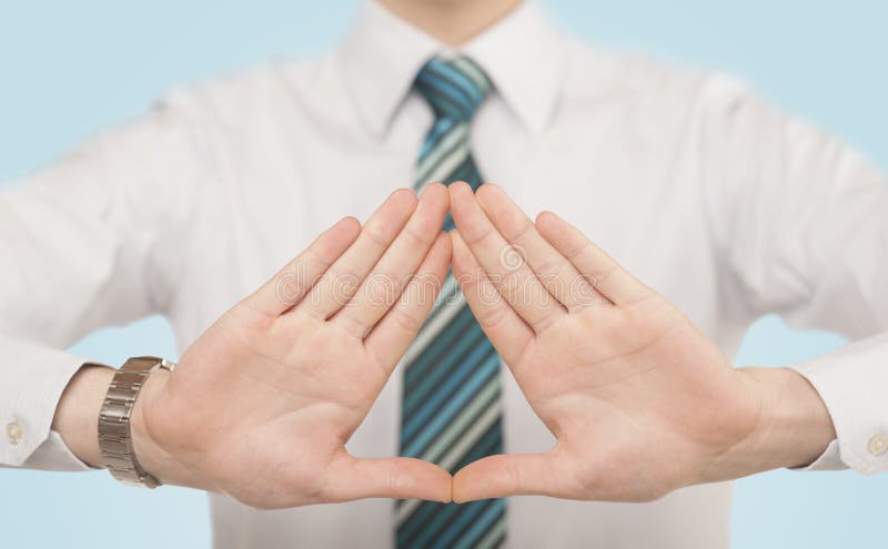 Hands Creating a Form with Light Bulb Stock Image - Image of ...