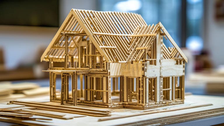 Hands Creating a Small-Scale Architectural Building Model Stock Image ...