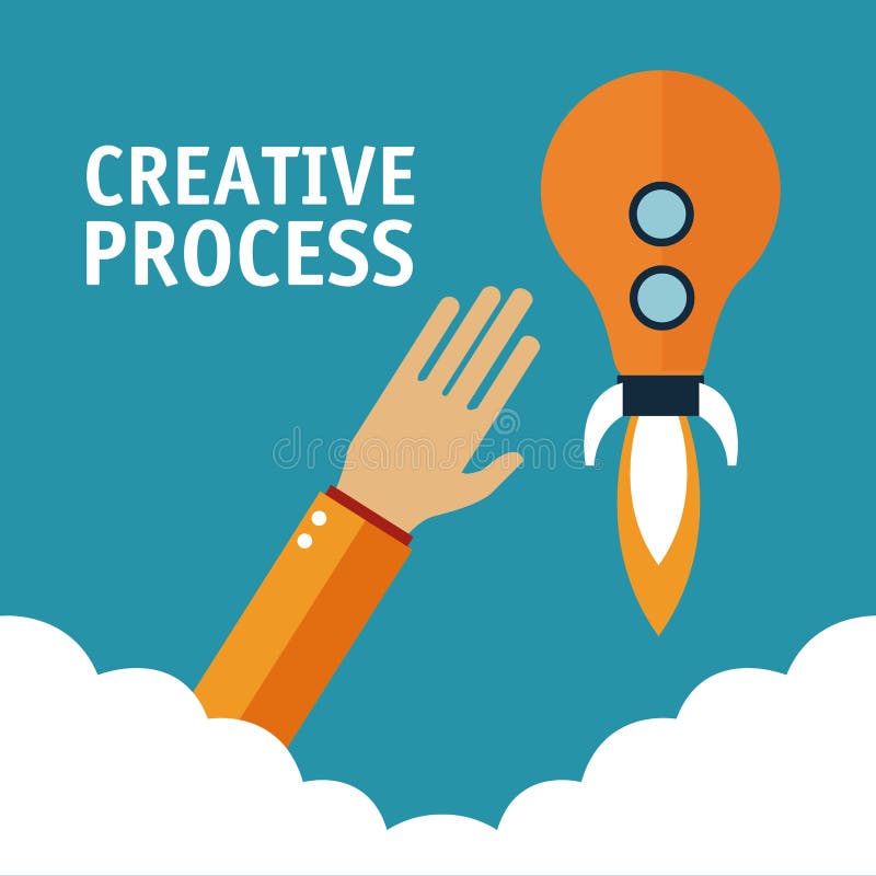 Hands in creative process stock vector. Illustration of process - 108638040