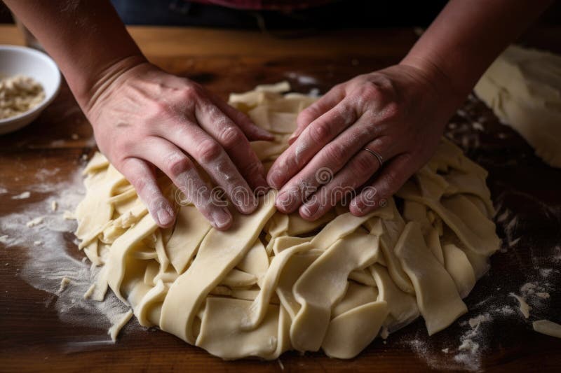 Hands Crimping Crust of an Apple Pie Stock Image - Image of pastry ...