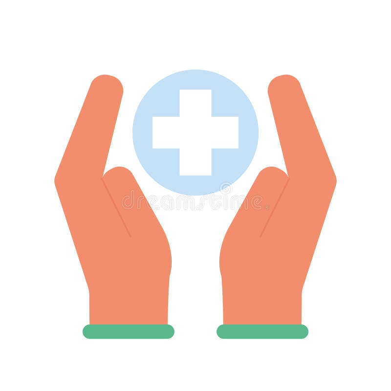 Hands with Cross Flat Style Icon Vector Design Stock Vector ...
