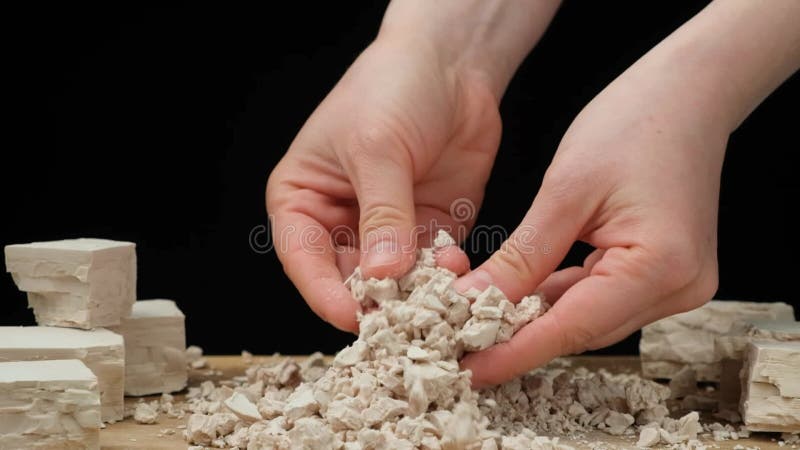Hands Crumbling Wet Fresh Yeast, Slow Motion. Stock Footage - Video of ...