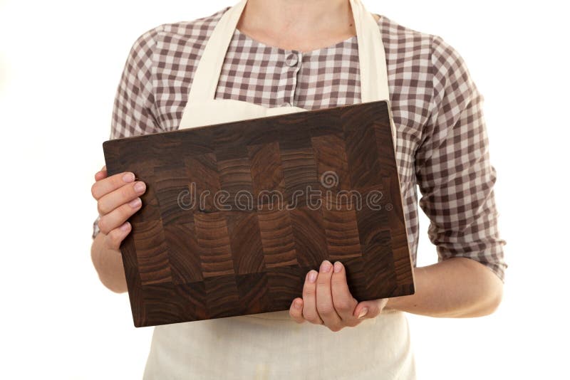 The Hands of a Culinary Man are Holding a Wooden Cutting Board Stock ...