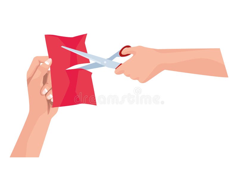 Hands Cutting Paper Scissors Stock Illustrations – 133 Hands Cutting ...