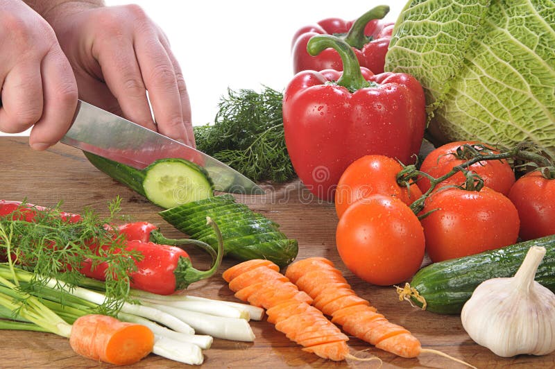 Cutting Board Vegetables - Clipping Path Stock Image - Image of cutting ...