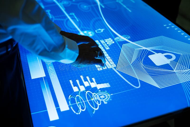 Hands on cyber space table stock image. Image of virtual - 99492151