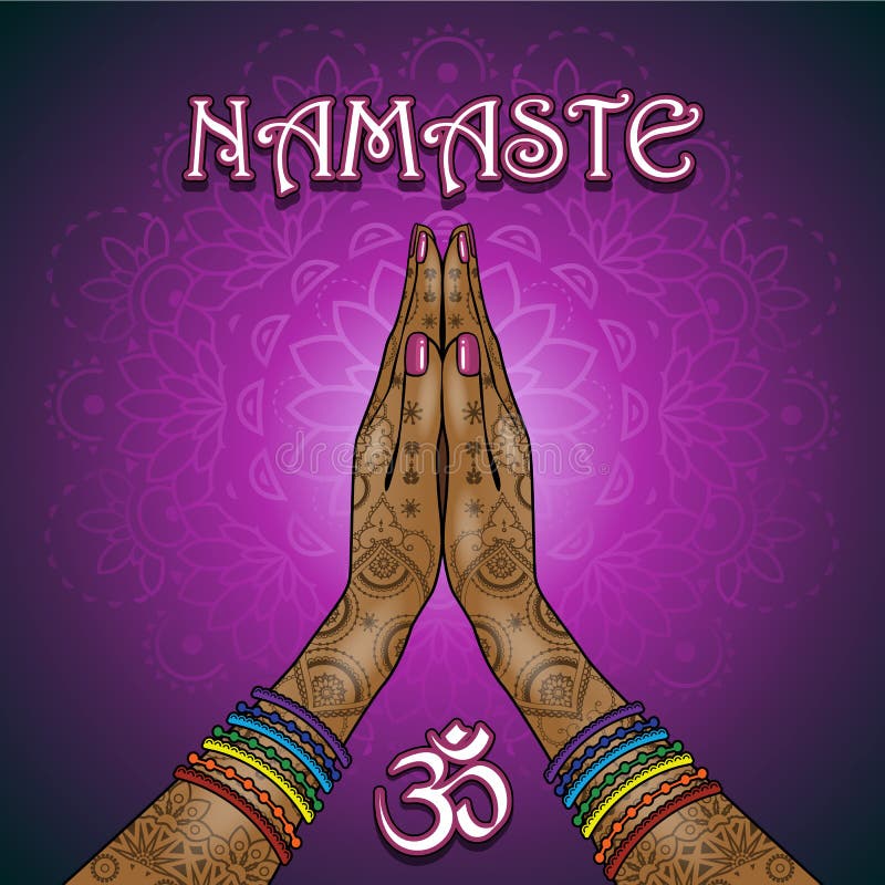 Namaste Decorated Hands Stock Illustrations – 11 Namaste Decorated ...