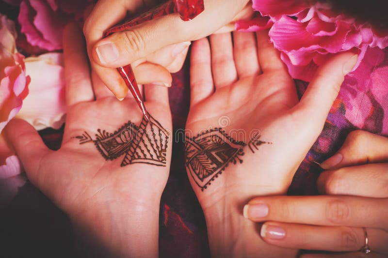 Hands depicting mehendi stock photo. Image of colourful - 65712388