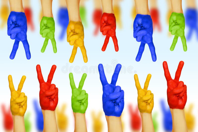 Hands of different colors stock photo. Image of colorful - 38676500