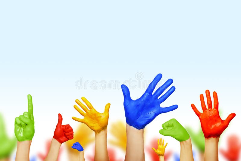Hands of different colors stock photo. Image of design - 38676494