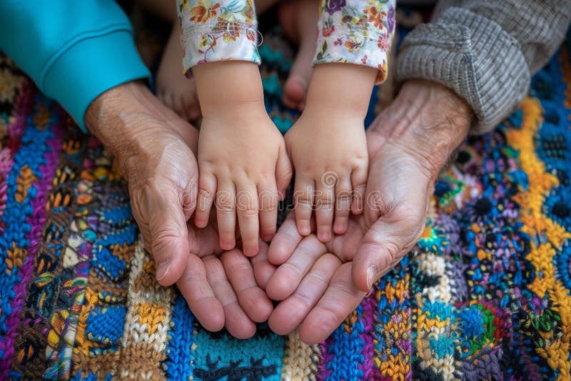 Hands of Different Generations Together Stock Photo - Image of child ...