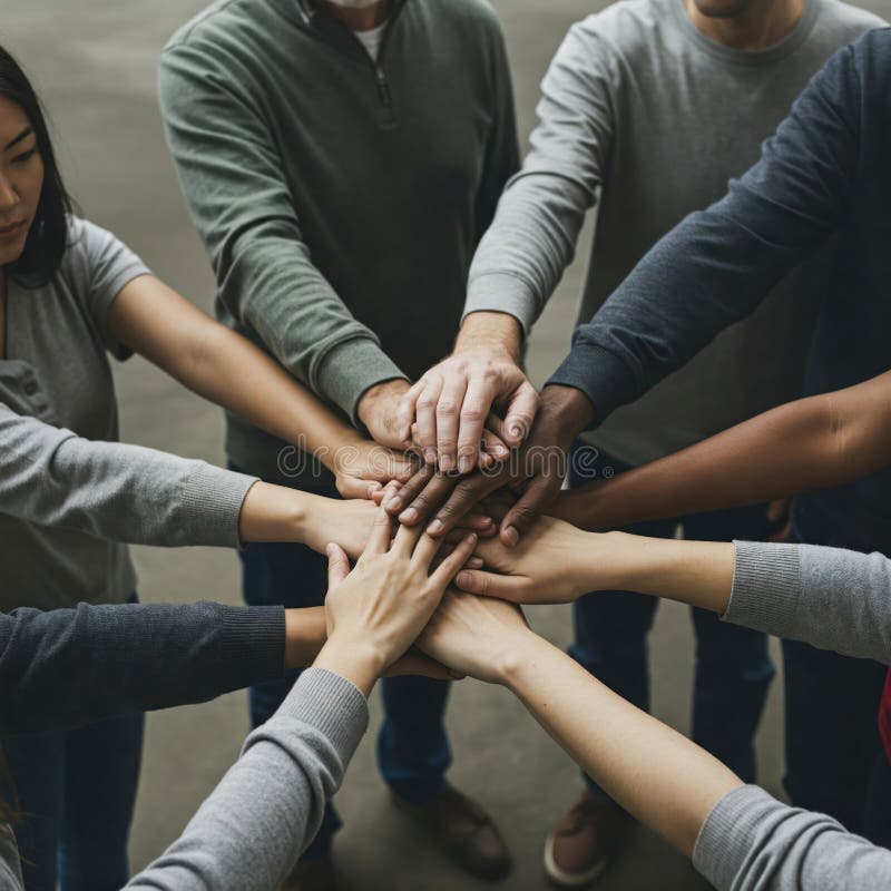 The Hands of Different People are Joined in a Symbol of Unity and ...