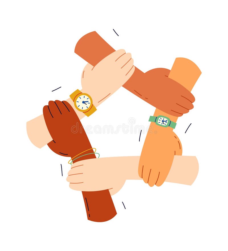 Hands of Different Races Flat Icon Support and Love Stock Vector ...