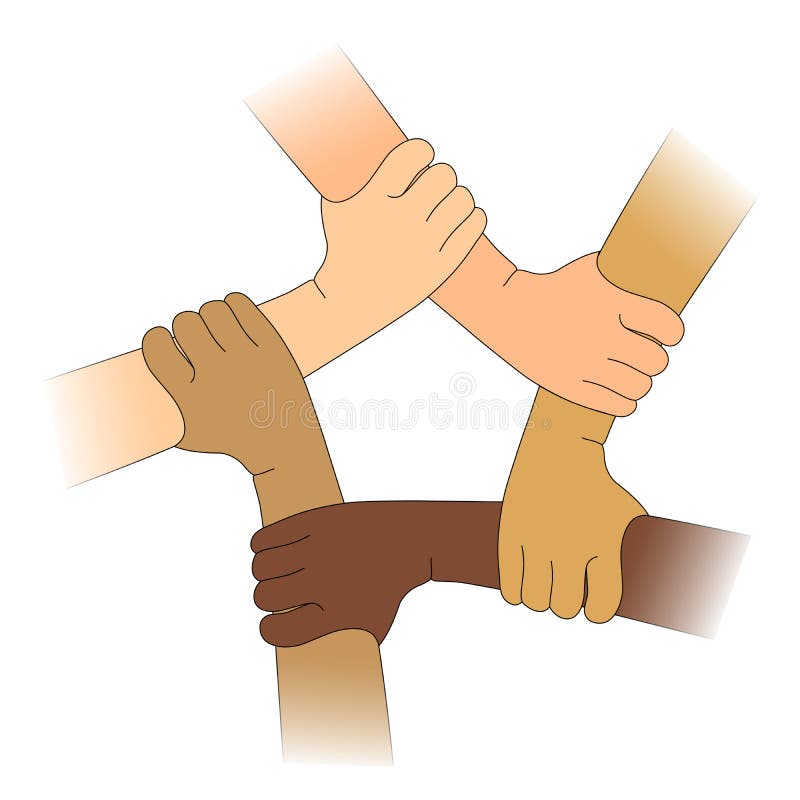 Hands of different races stock vector. Illustration of people - 34250180