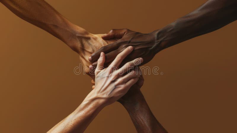 The United Diverse Hands. AI Generated Stock Image - Image of agreement ...