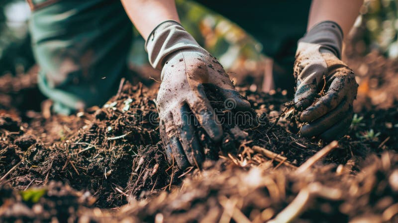 Hands digging in dirt stock photo. Image of farming - 374797350