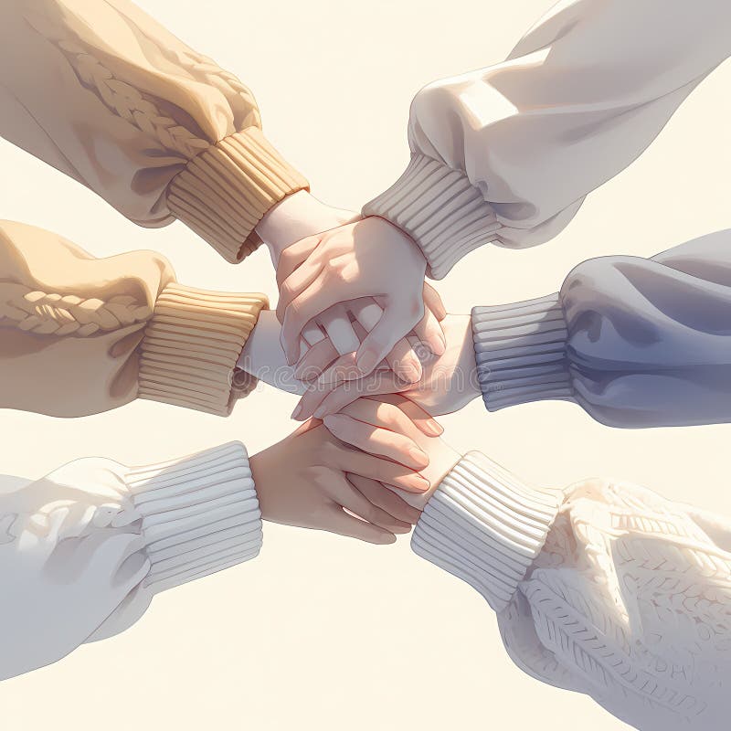 Hands from Diverse Backgrounds Come Together in Unity Stock ...