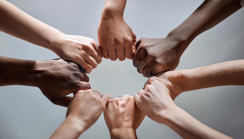 Hands of Diverse Individuals Stacked Together, Symbolizing Unity and ...