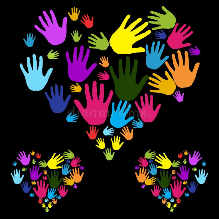 Multicultural Hands Heart Stock Illustrations – 895 Multicultural Hands ...