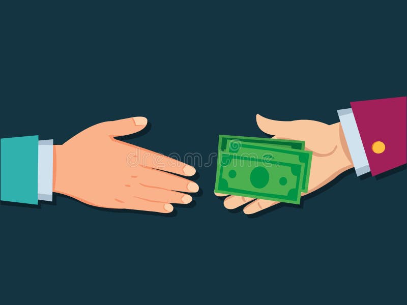 Hands Doing Corruption Gesture Vector Illustration Stock Vector ...