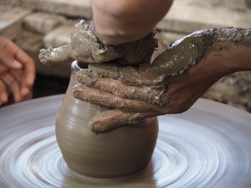 Man doing pottery work stock image. Image of working - 68373239