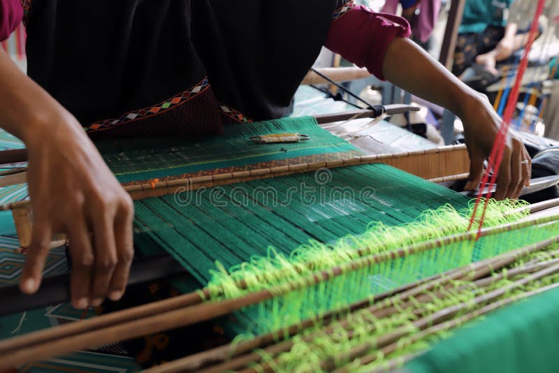 Hands Doing Weaving Work Using Traditional Tools Stock Photo - Image of ...