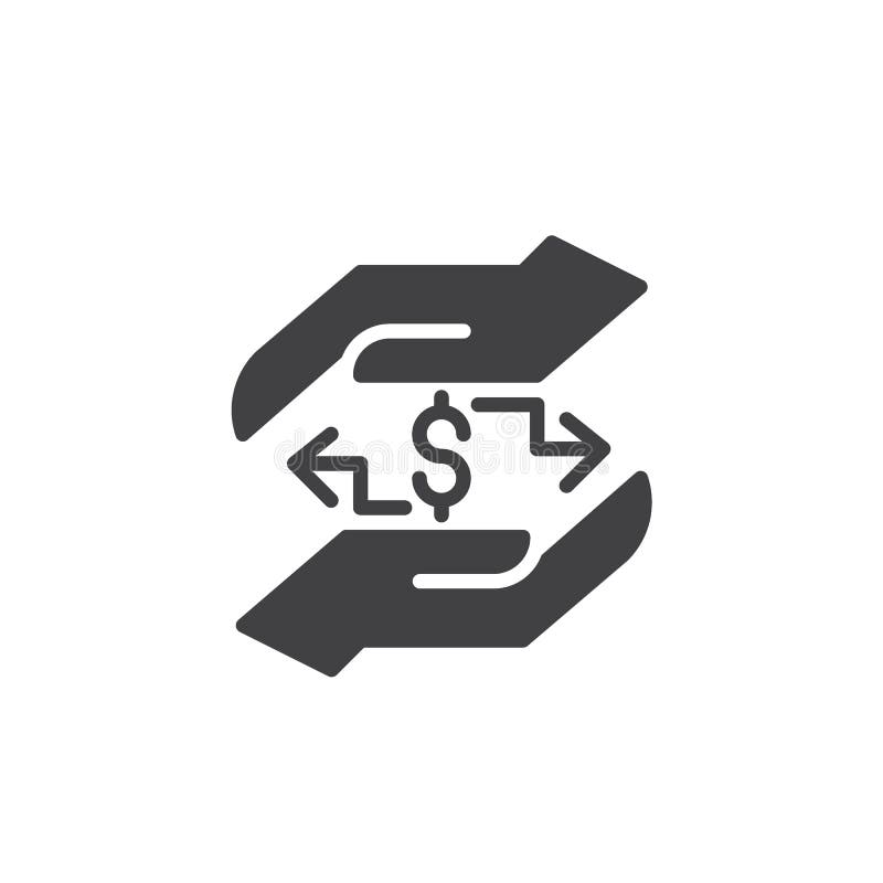 Hands with Dollar Exchange Sign Vector Icon Stock Vector - Illustration ...