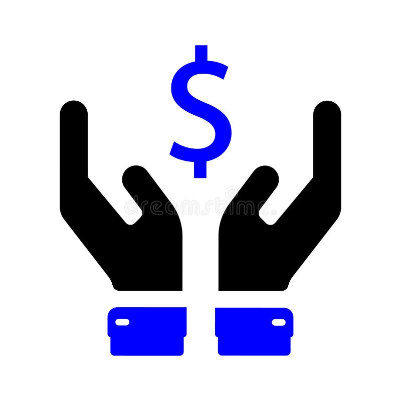 Hands with dollar Icon stock vector. Illustration of logo - 201511176