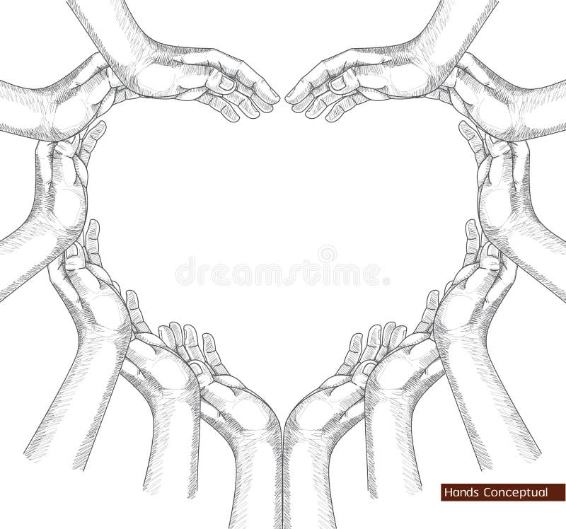 Hands Drawing Conceptual. stock vector. Illustration of conceptual ...