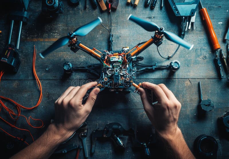 Hands-on Drone Building and Maintenance in a Workshop Setting Stock ...