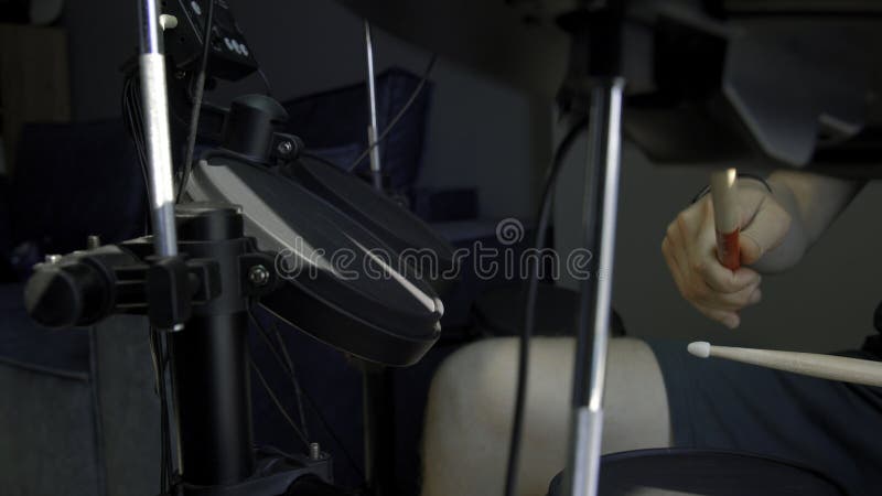 Hands of Drummer Musician Man Playing Rhythmically Hitting Drums. Media ...
