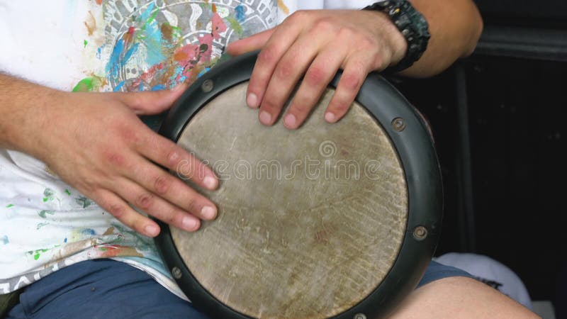 Hands of a Drummer Playing the Ethnic Percussion Musical Instrument ...