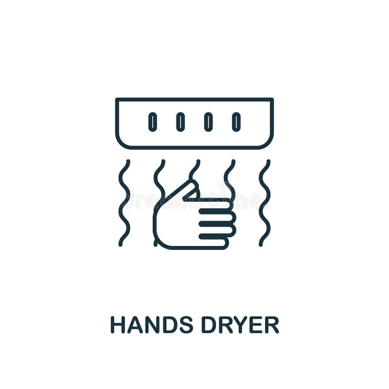 Hands Dryer Icon. Line Style Element from Hygiene Collection Stock ...