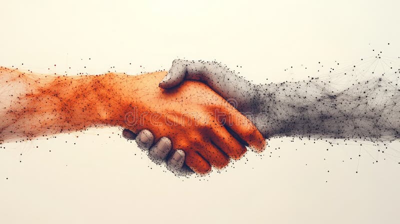 Hands in a Dynamic Handshake, Symbolizing Unity and Collaboration in a ...