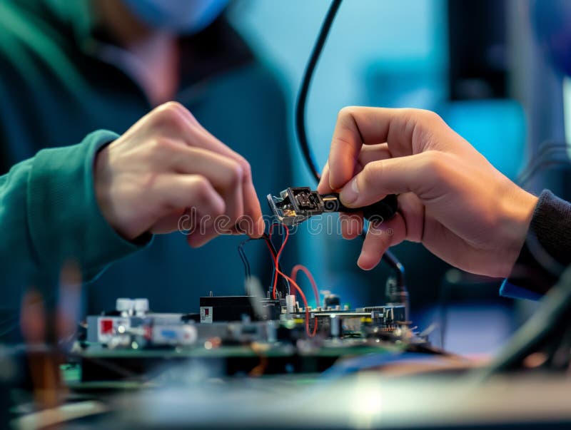 Closeup Hands Working Complex Electronic Circuit Board Stock Photos ...